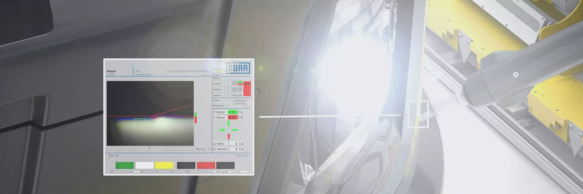 Headlamp aiming system for commercial vehicles - Dürr