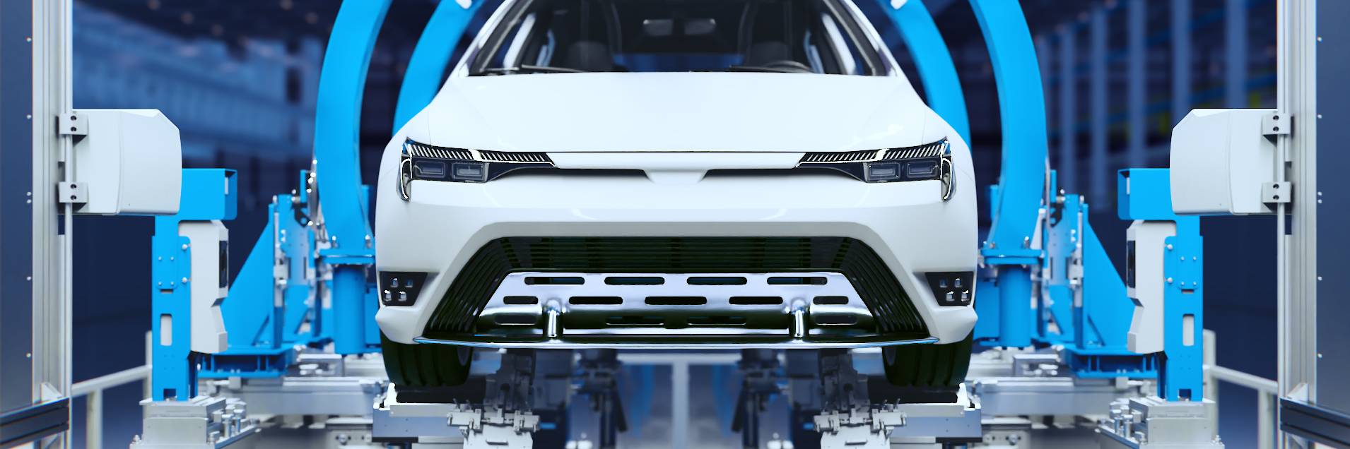 Wheel alignment stand in the assembly Line - Dürr